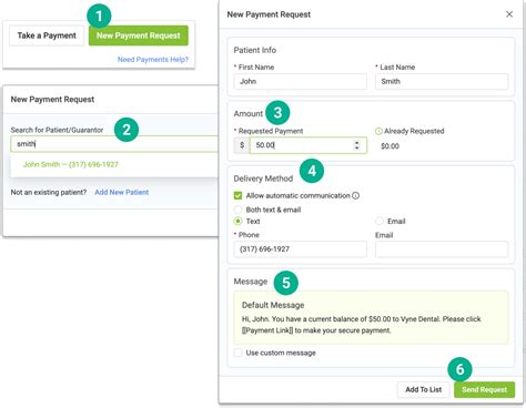 Crp Getting Started Payments Send Payment Request Vyne Dental