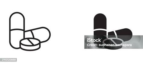 알약 아이콘은 Ui 디자인을 위해 검은 색으로 설정되었습니다 0명에 대한 스톡 벡터 아트 및 기타 이미지 0명 건강관리와 의술 과학 Istock