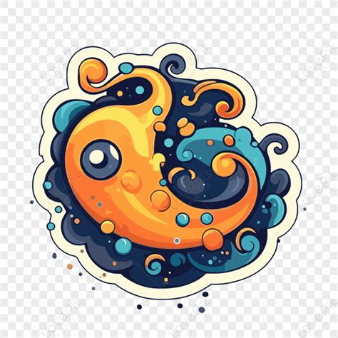 어두운 배경에 문어 스티커 일러스트 벡터대칭무늬 Png 일러스트 무료 다운로드 Lovepik