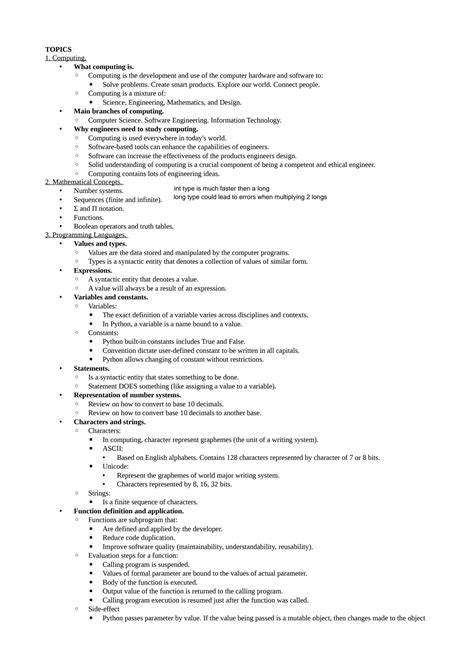 Solution Computer Topics Computing Mathematical Concepts Programming