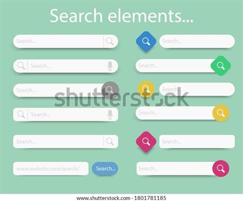 Set Search Bar Template Vector Ui Stock Vector Royalty Free