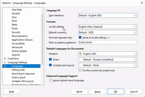 Default Paper Size English Ask LibreOffice