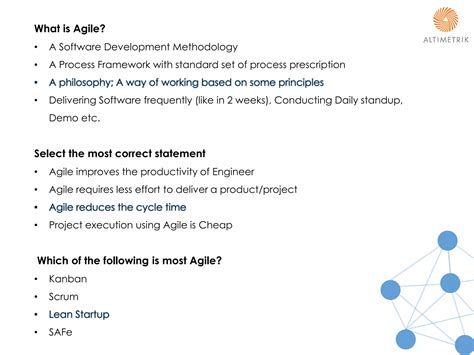 Agile Quiz Answers PDF
