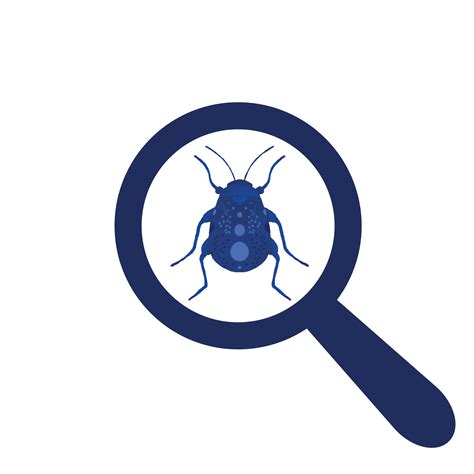 Search For Bugs Testing Applications Sites Search For Errors Beetle Under A Magnifying Glass