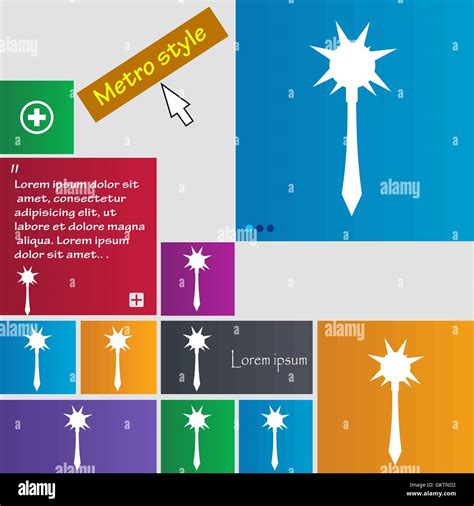 Mace Icon Sign Buttons Modern Interface Website Buttons With Cursor Pointer Vector Stock