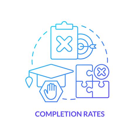 Completion Rates Blue Gradient Concept Icon Do Not Finish College Issue In Higher Education