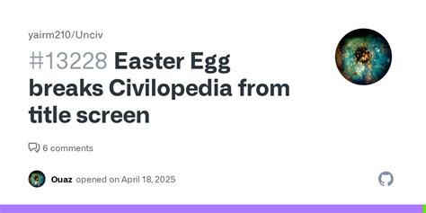 Easter Egg Breaks Civilopedia From Title Screen · Issue 13228