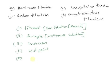 Similarities Between Types Of Titration Acid Base Titration Redox Titration Precipitation