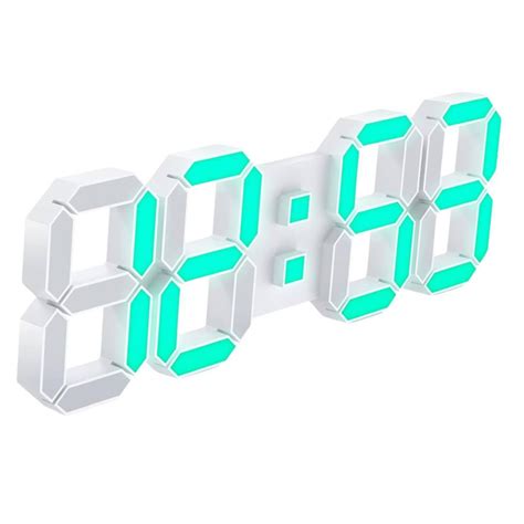 Настільний електронний годинник 3d Bodasan з будильником термометром Білий Зелене підсвічування