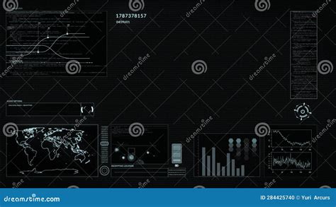 Data Analytics Graphs And Map With Information Cyber And Technology Abstract With Global