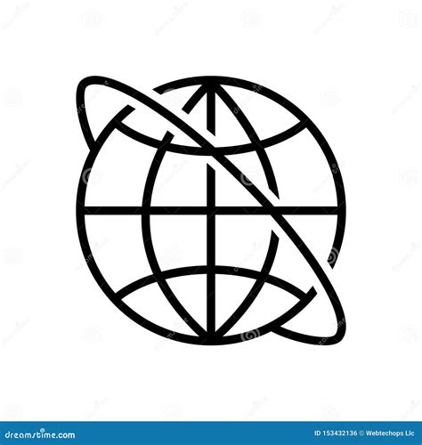 Black Line Icon For Internet Cyberspace And Online Stock Vector
