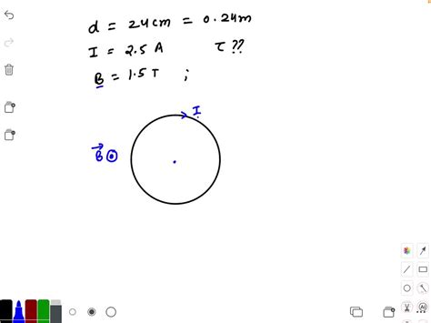 solved a circular wire loop with diameter 24 cm carries 2 5 a find the