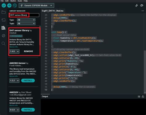 Esp 01 With Oled And Dht11
