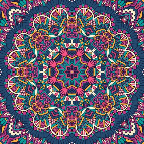 Premium Vector Abstract Geometric Tiled Boho Ethnic Seamless Pattern Ornamental