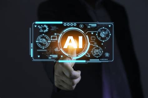 Ai Data Analysis Concept Icon Ai On Hand Technology To Control Automatic Stock Image Image