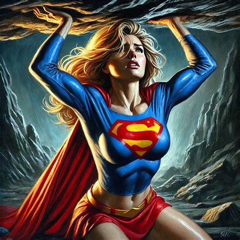 Supergirl Holding Up The Cave Ceiling By Wbatson99 On Deviantart