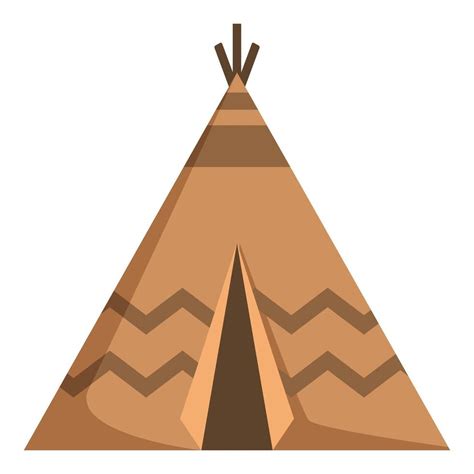 Brown Teepee Standing With Traditional Pattern 50730076 Vector Art At