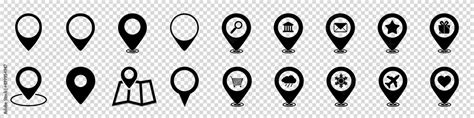 gps map pointer set different vector illustrations isolated on