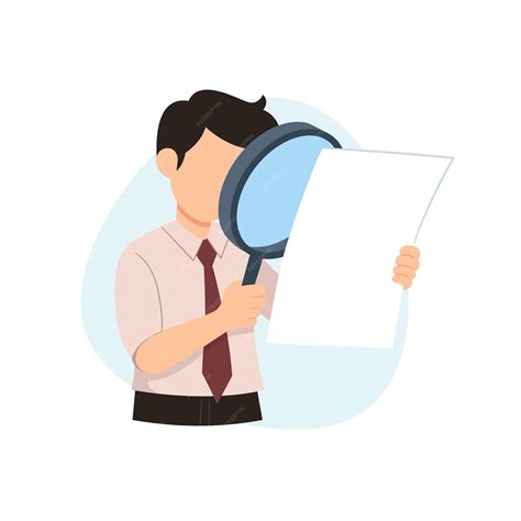 Premium Vector Businessman Using Magnifying Glass To Check Documents