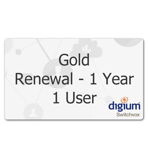 Digium Switchvox 1 User Gold Subscription Renewal 1 Year 1swxgsub1r