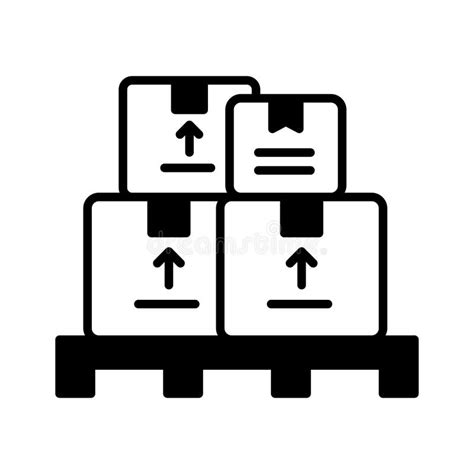 Boxes On A Pallet Vector Of Logistics Collection Cargo Boxes Pallet Icon Stock Vector