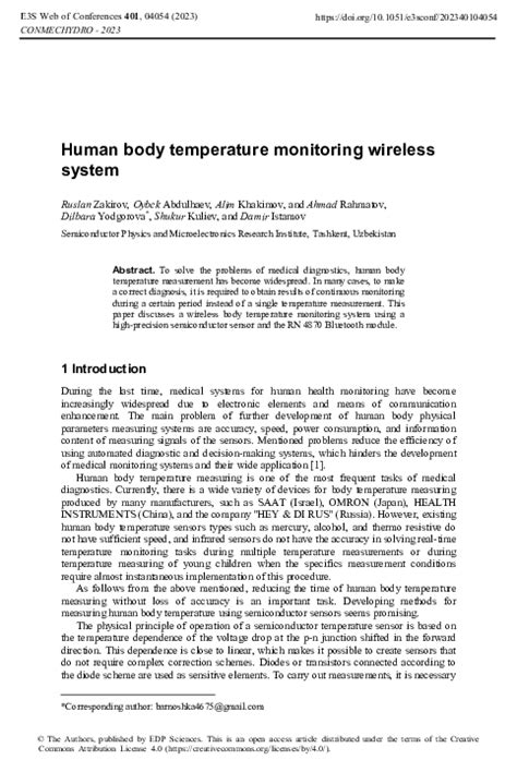 pdf human body temperature monitoring wireless system ruslan