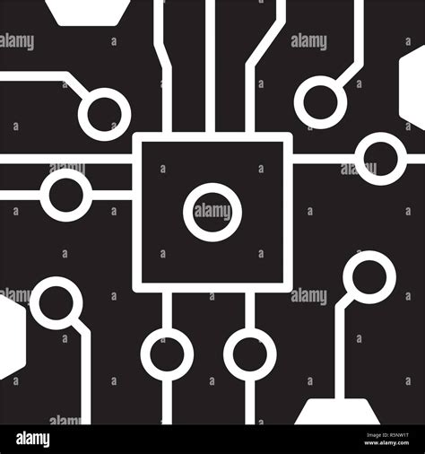 Chip Black Icon Vector Sign On Isolated Background Chip Concept