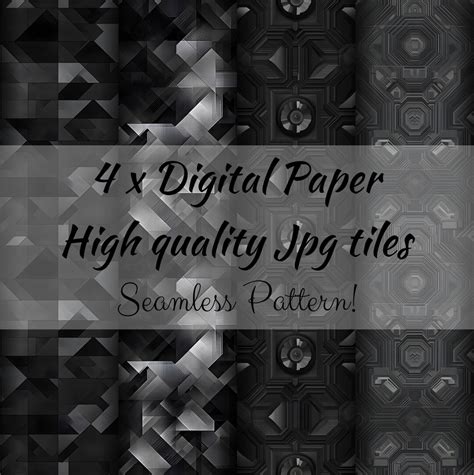 Seamless Grayscale Pattern With Intricate Geometric Shapes And Faded