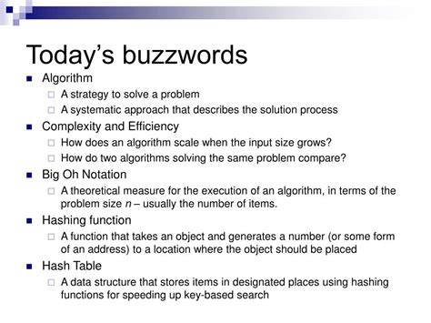 Ppt Jett 2005 Session 5 Algorithms Efficiency Hashing And