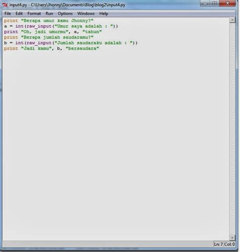 Belajar Input Nilai Menggunakan Bahasa Pemrograman Python Dengan Mudah