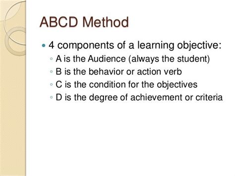 Writing Effective Learning Objectives