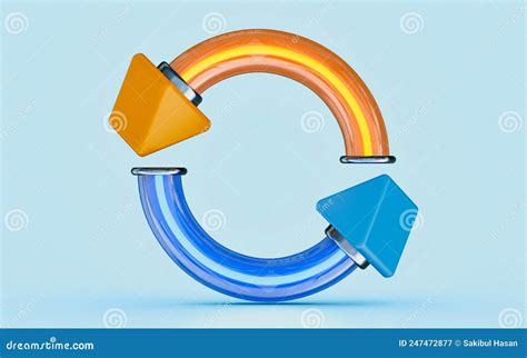 Two Rotation Arrow Refresh Reload Research Reconnect D Stock Illustration Illustration Of