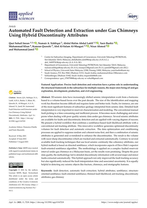 Pdf Automated Fault Detection And Extraction Under Gas Chimneys Using