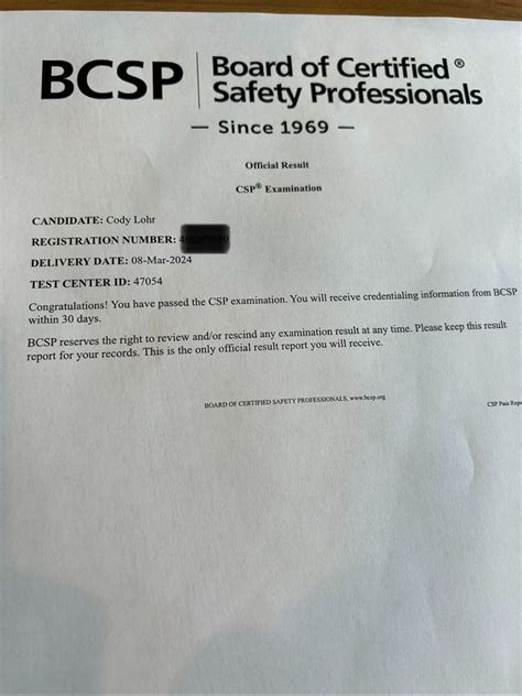 Excited To Announce That I Have Received My Board Of Certified Safety Professionals Certified