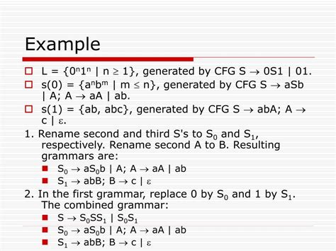 Ppt 23 Properties Of Context Free Languages Powerpoint Presentation