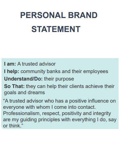 30 Personal Brand Statement Examples To Download