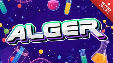 Alger | Colorful Science-Themed | Text Effect Generator