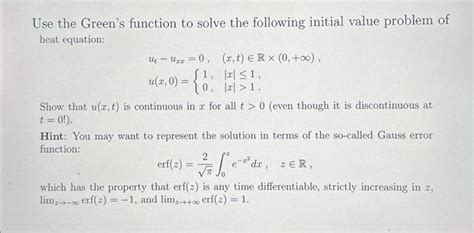 solved use the green s function to solve the following