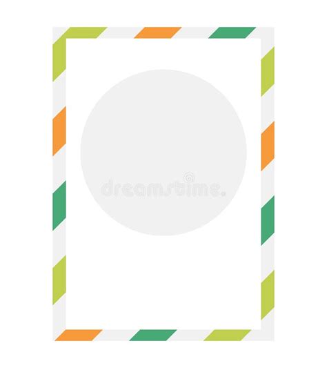 Green And Orange Striped Frame With Blank Circle Brochure Element Design Stock Vector