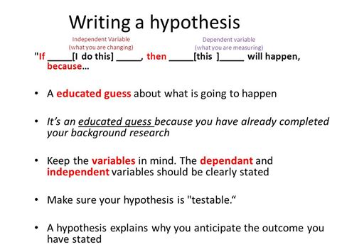 Writing A Hypothesis Worksheet Escolagersonalvesgui