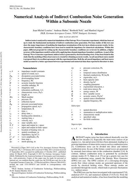 pdf numerical analysis of indirect combustion noise generation