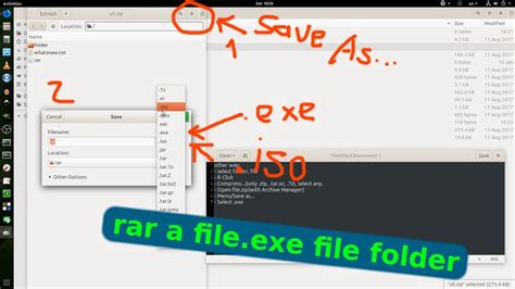 Create Windows Exe Rarwinrar Vs Archive Manage Ubuntu Linux Youtube