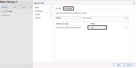 the aiqum alert is invalid with some exclude settings for resource