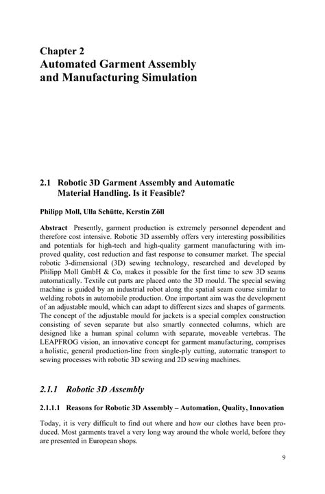 Pdf Automated Garment Assembly And Manufacturing Simulation