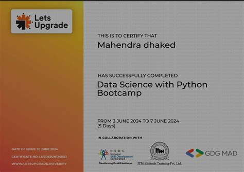 Mahendra Dhaked On Linkedin Letsupgrade Python Datascience
