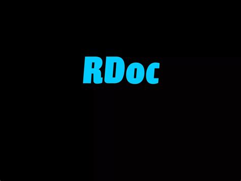 Introduction To RDoc PPT