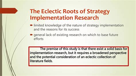 The Eclectic Roots Of Strategy Implementation Research Pptx
