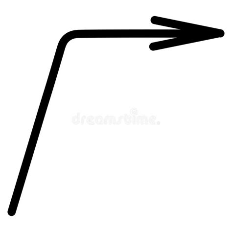 Arrow Curve Sketch Black Arrow Bent At An Angle Directed To The Right