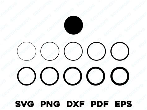 Circle Line Stroke Bundle Svg Png Dxf Eps Pdf Vector Graphic Design Cut Print Laser Engrave