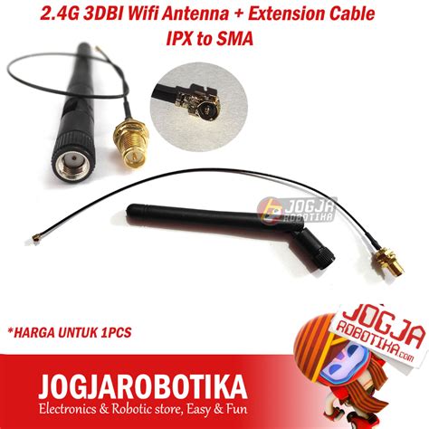 Jual 2 4g 2 4ghz 3dbi Wifi Antenna Extension Cable Ipx To Sma